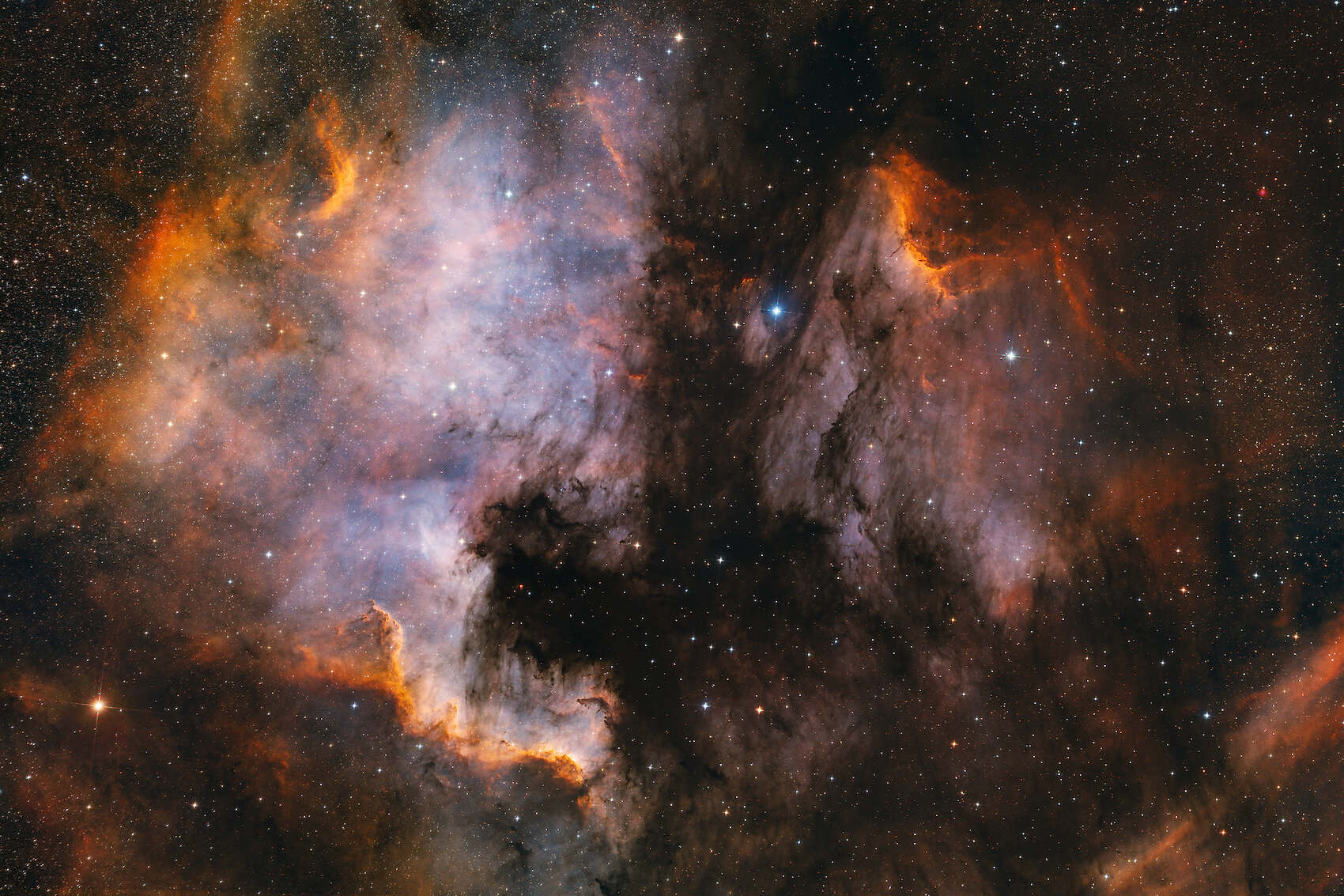 Pelikan-Nebel und Umgebung